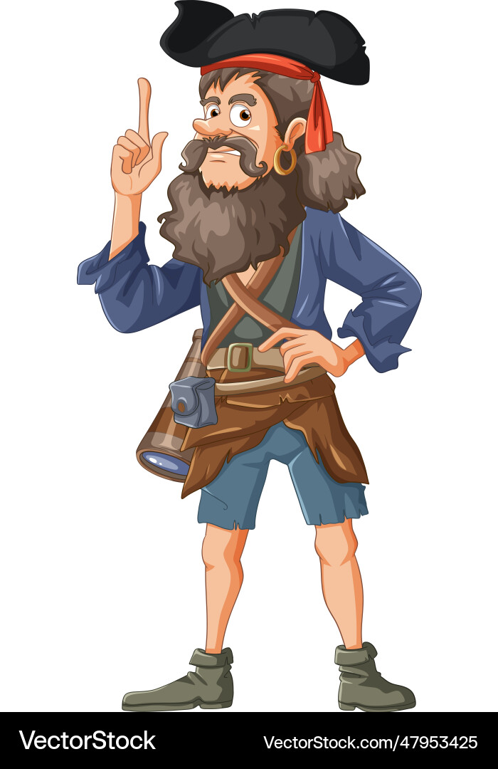 Pirate cartoon character isolated Royalty Free Vector Image