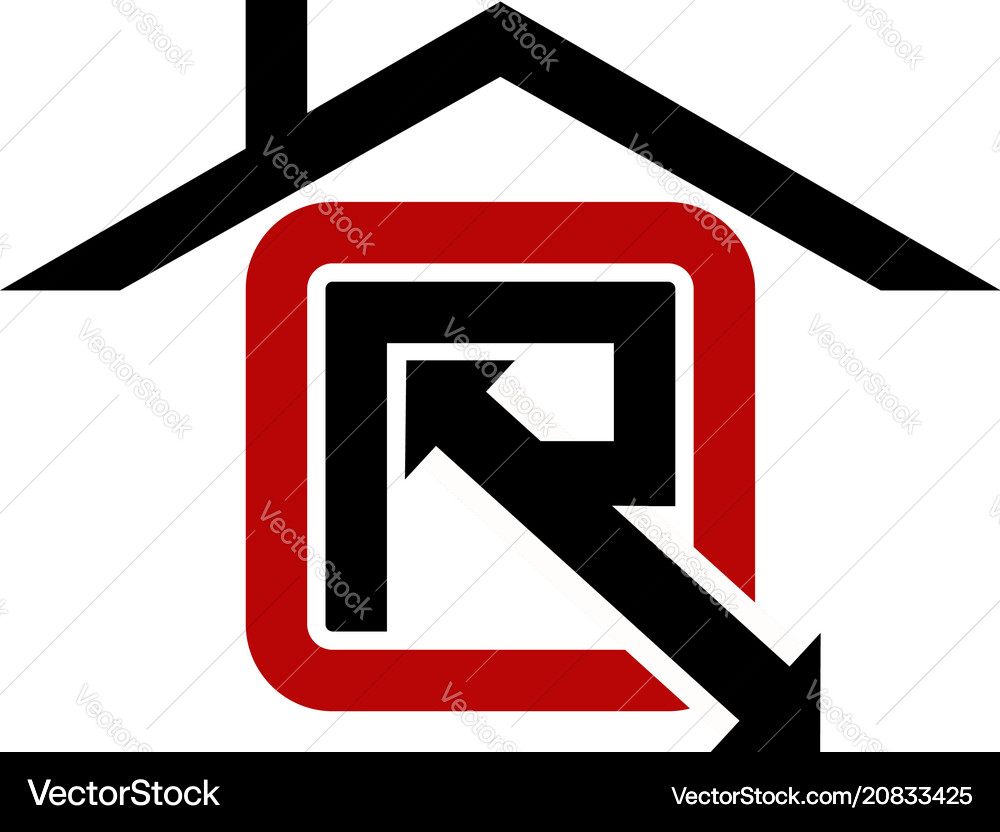 Real estate letter r Royalty Free Vector Image