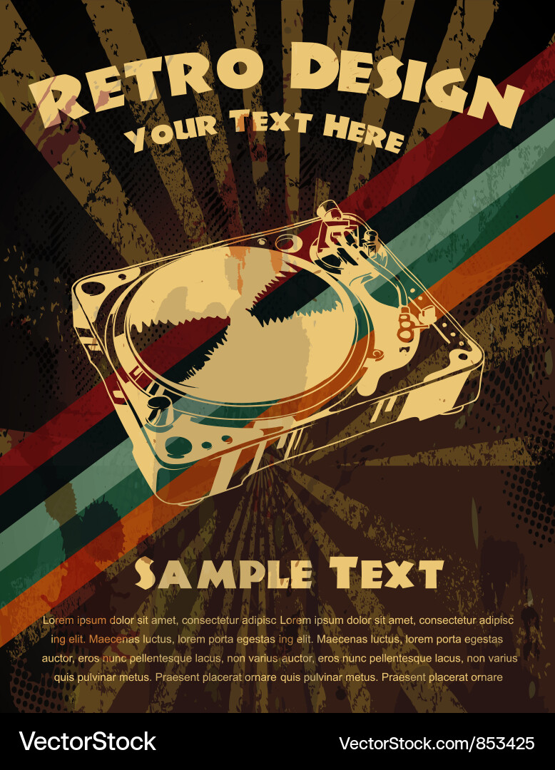 Retro grunge concert poster Royalty Free Vector Image