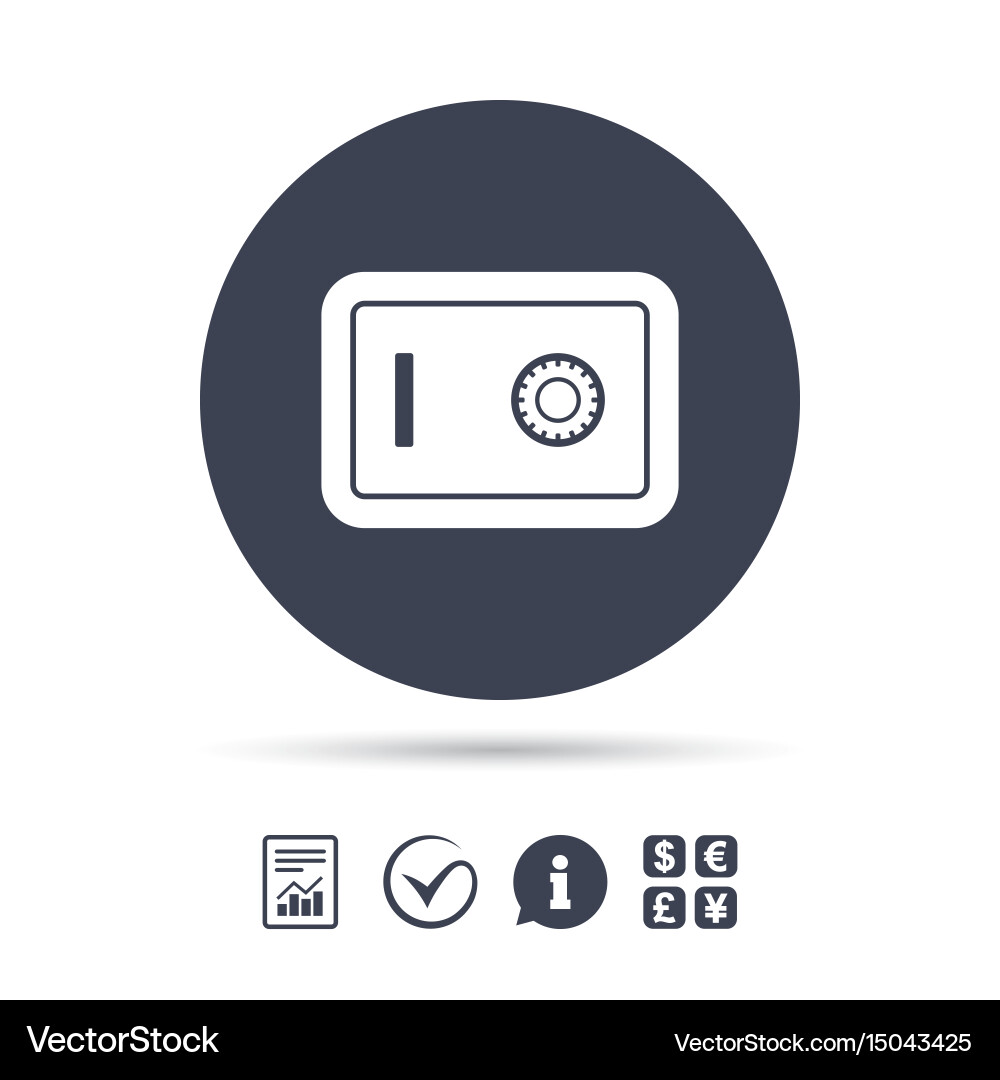 Safe sign icon deposit lock symbol Royalty Free Vector Image