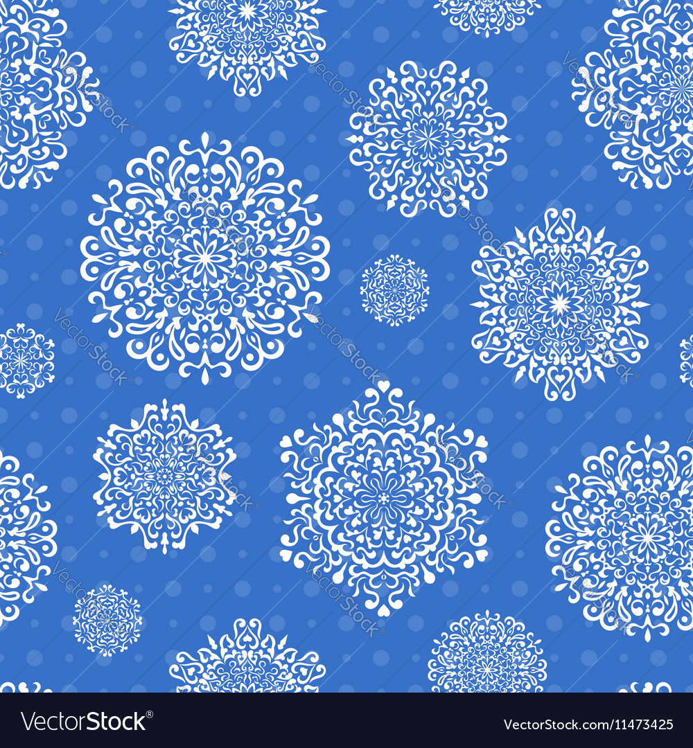 Seamless snowflake pattern Royalty Free Vector Image