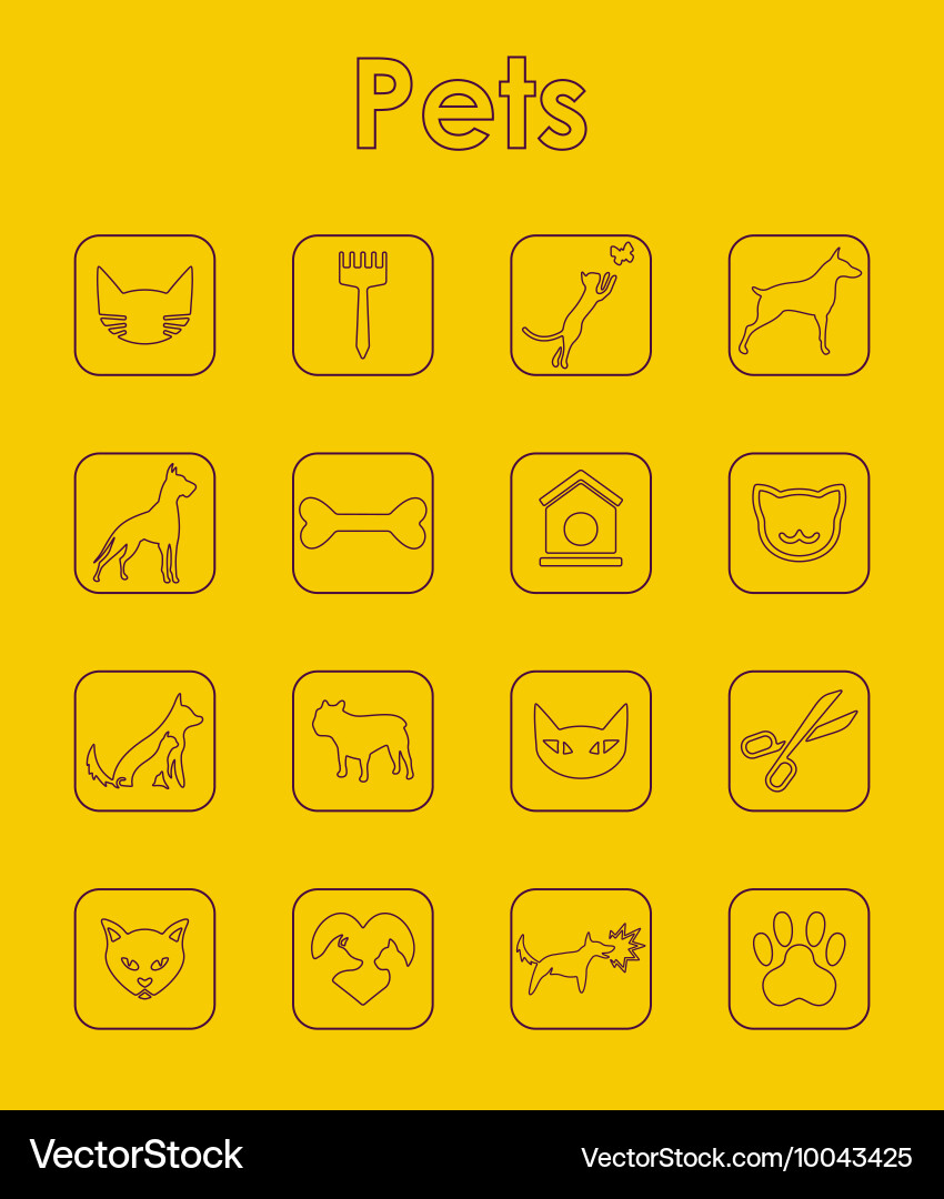 Set of pets simple icons Royalty Free Vector Image