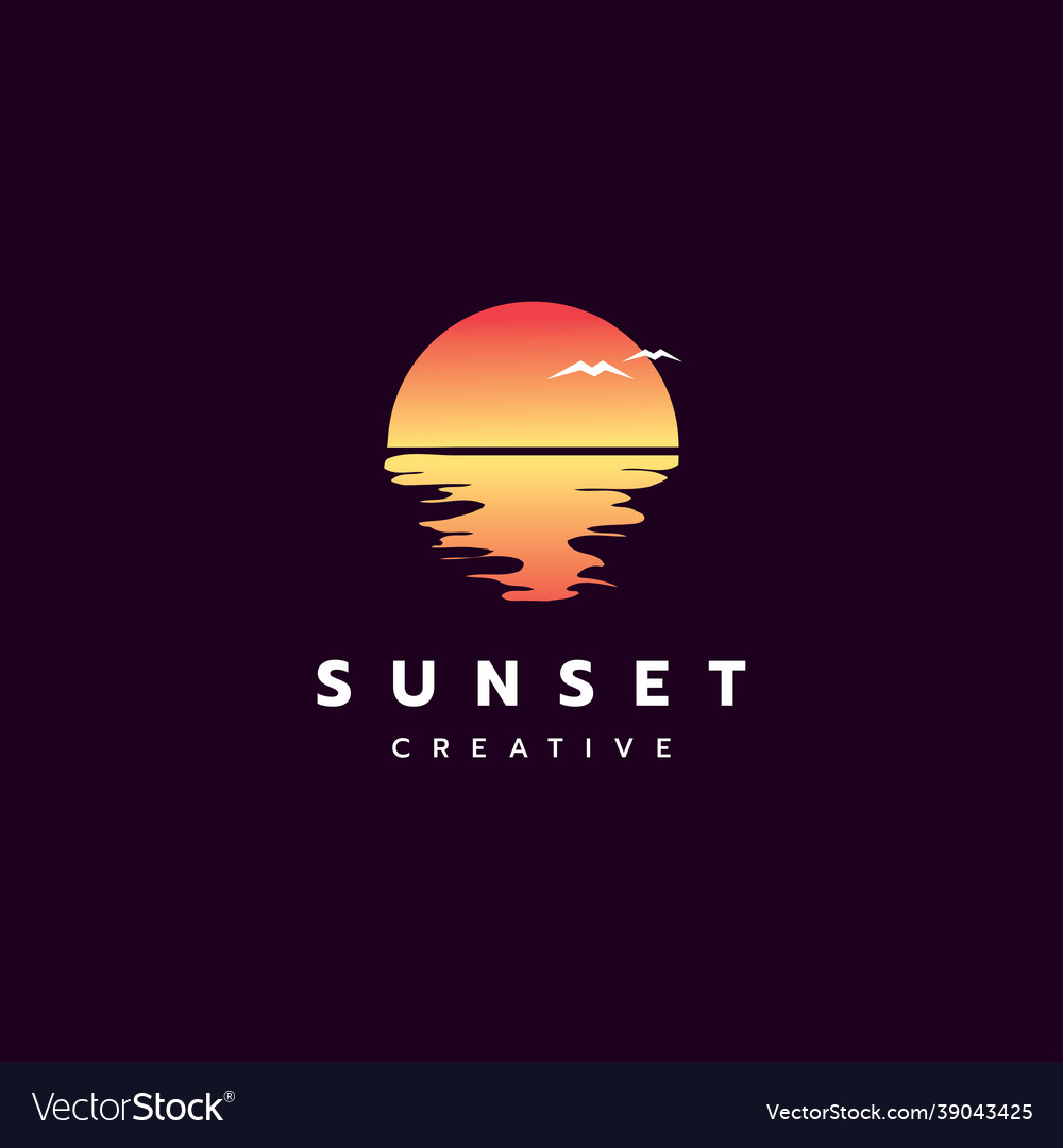Sunset logo design Royalty Free Vector Image - VectorStock