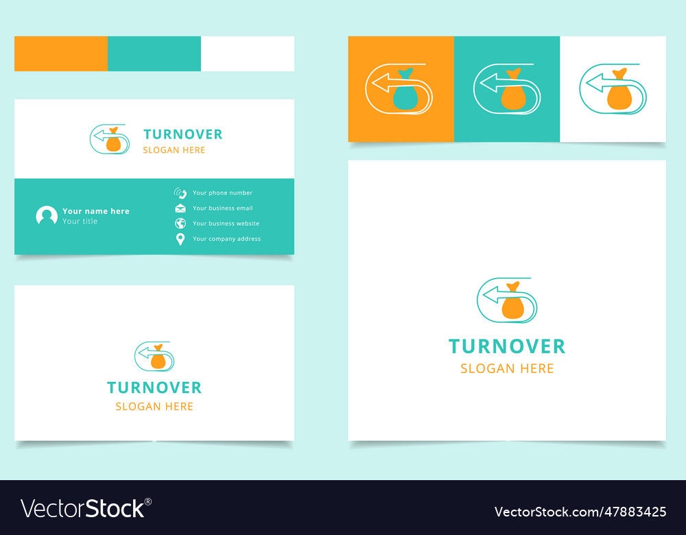 Turnover logo design with editable slogan Vector Image