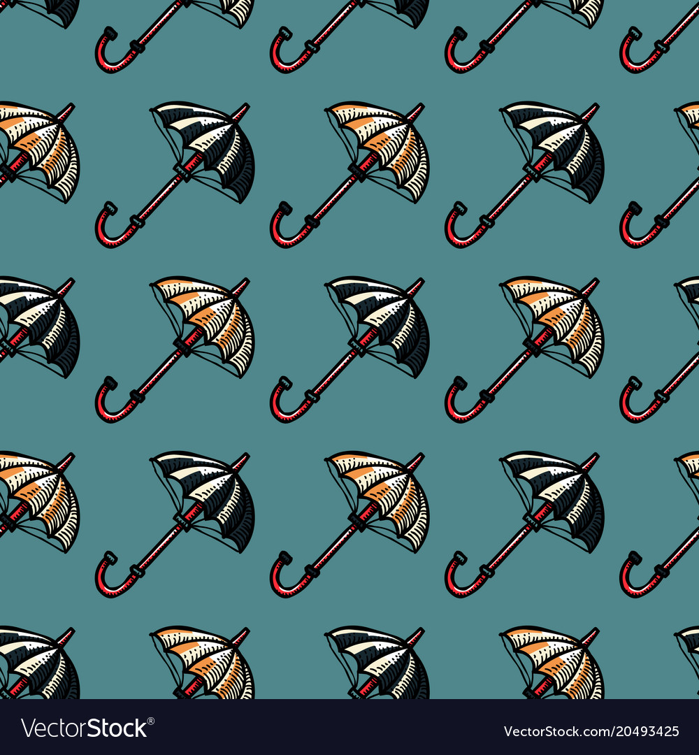 Umbrella seamless pattern Royalty Free Vector Image