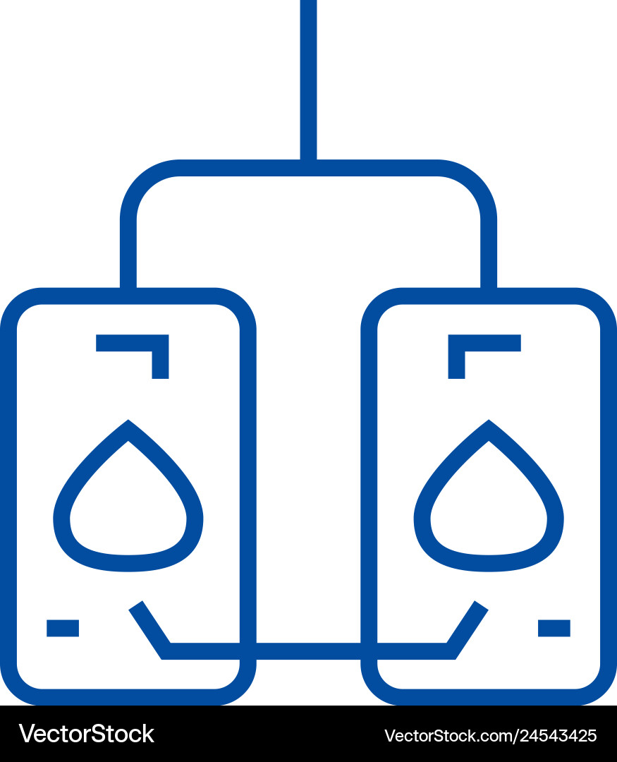 Water heating tank line icon concept Royalty Free Vector