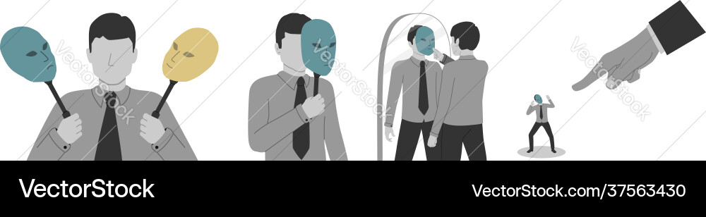 A man feels like pretender or deceiver who Vector Image