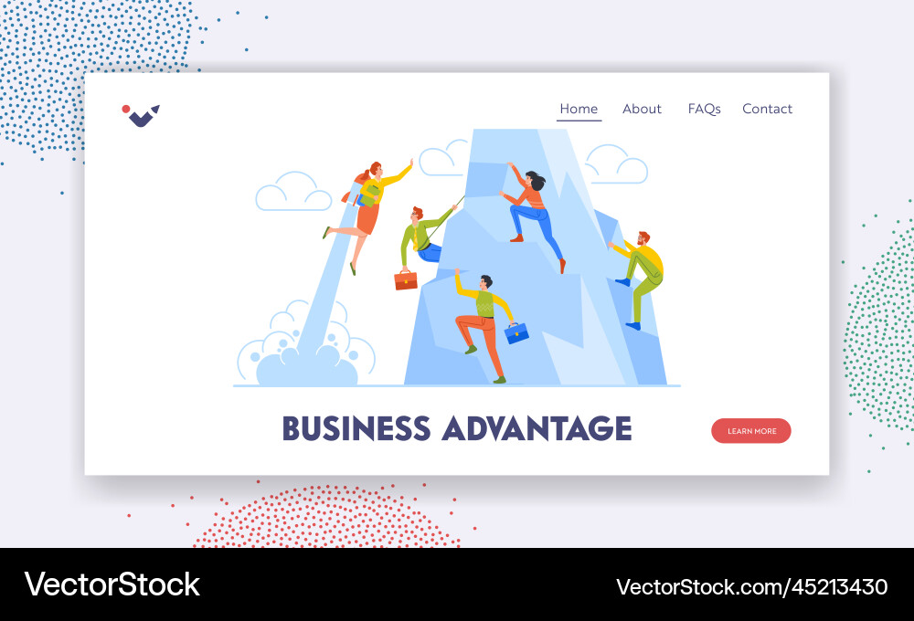 Business advantage landing page template fast Vector Image