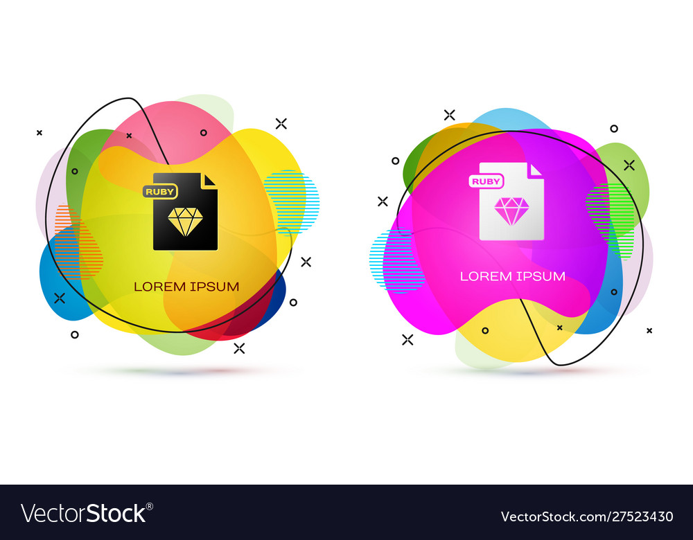 Color ruby file document download ruby button Vector Image