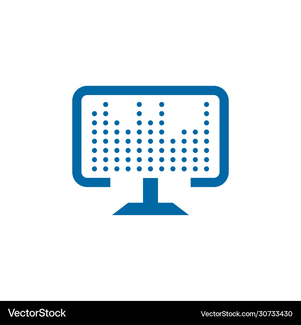 Computer monitor icon logo design template Vector Image