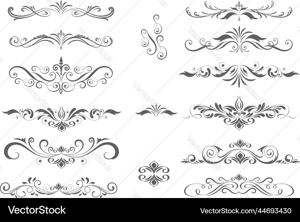 Flourishes calligraphic ornaments and frames Vector Image