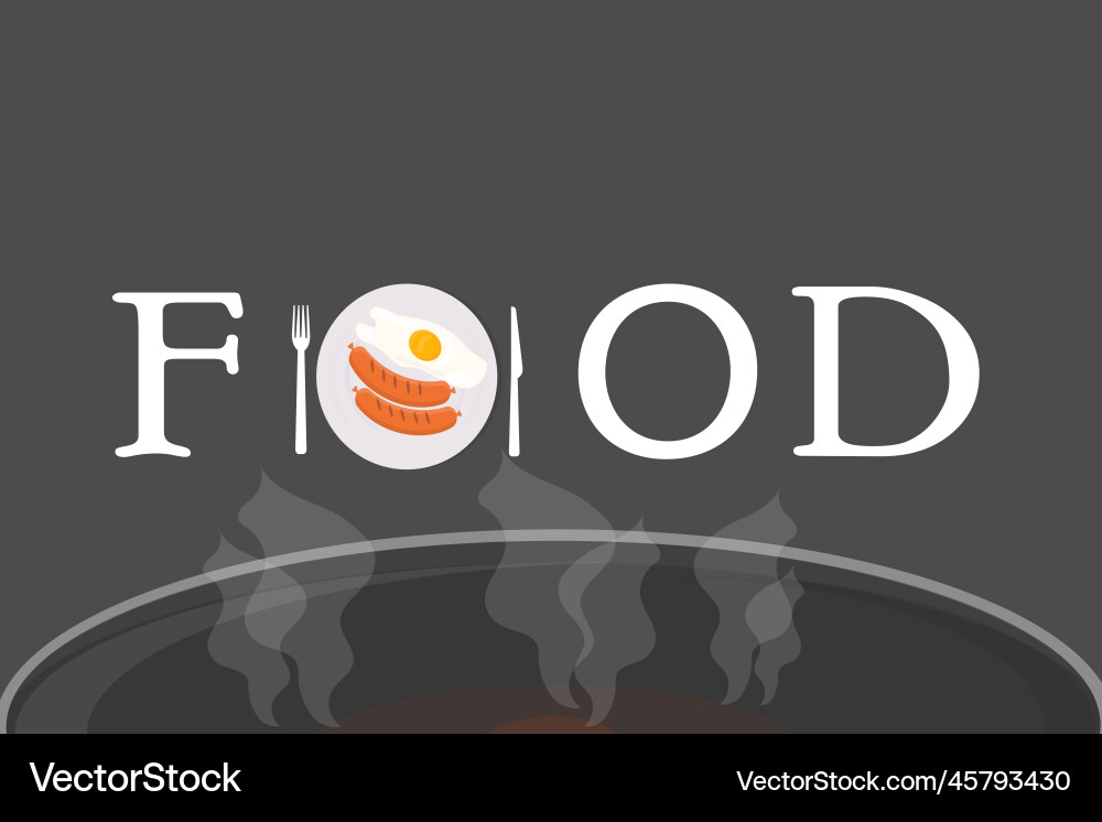 Food logo with fork and spoon background for fast Vector Image