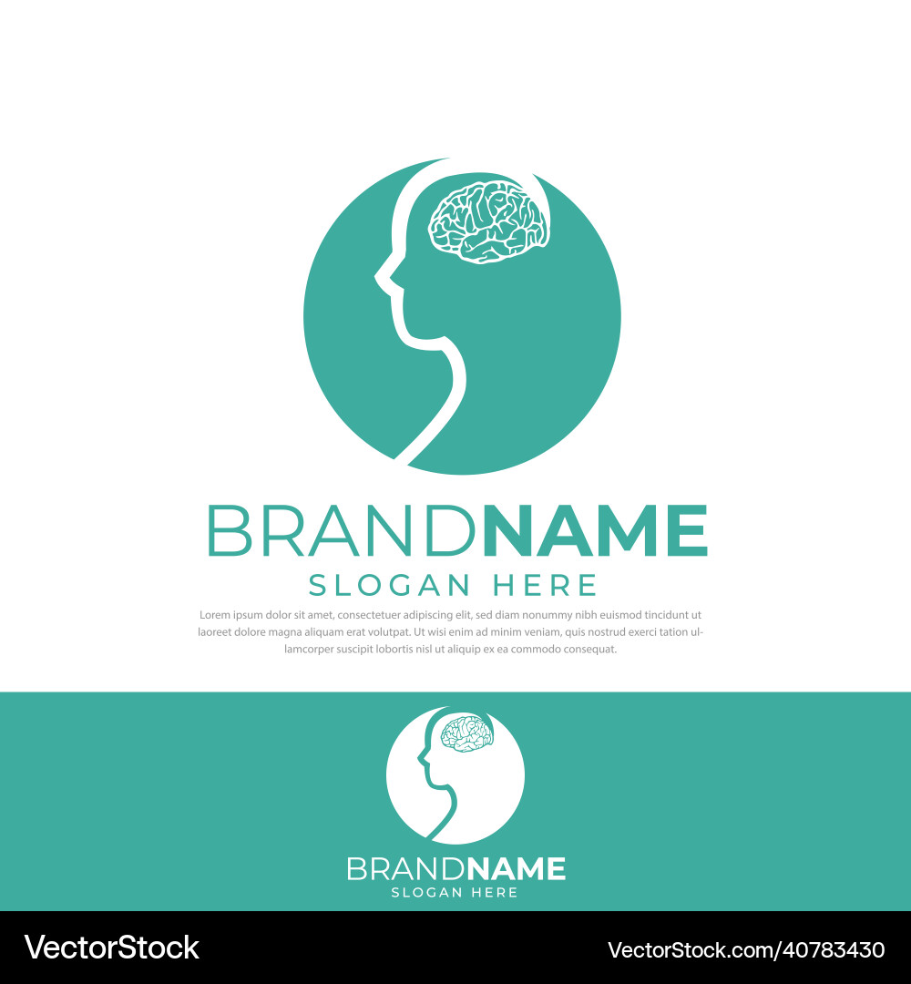 Human brain design logo line style brain symbol Vector Image