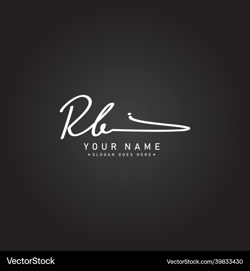 Initial letter rb logo handwritten signature Vector Image