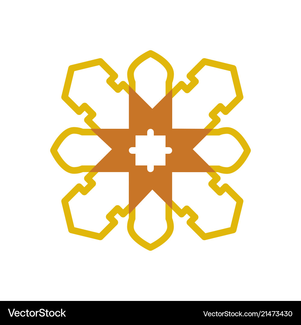 Mandala classic cross geometric symbol graphic Vector Image