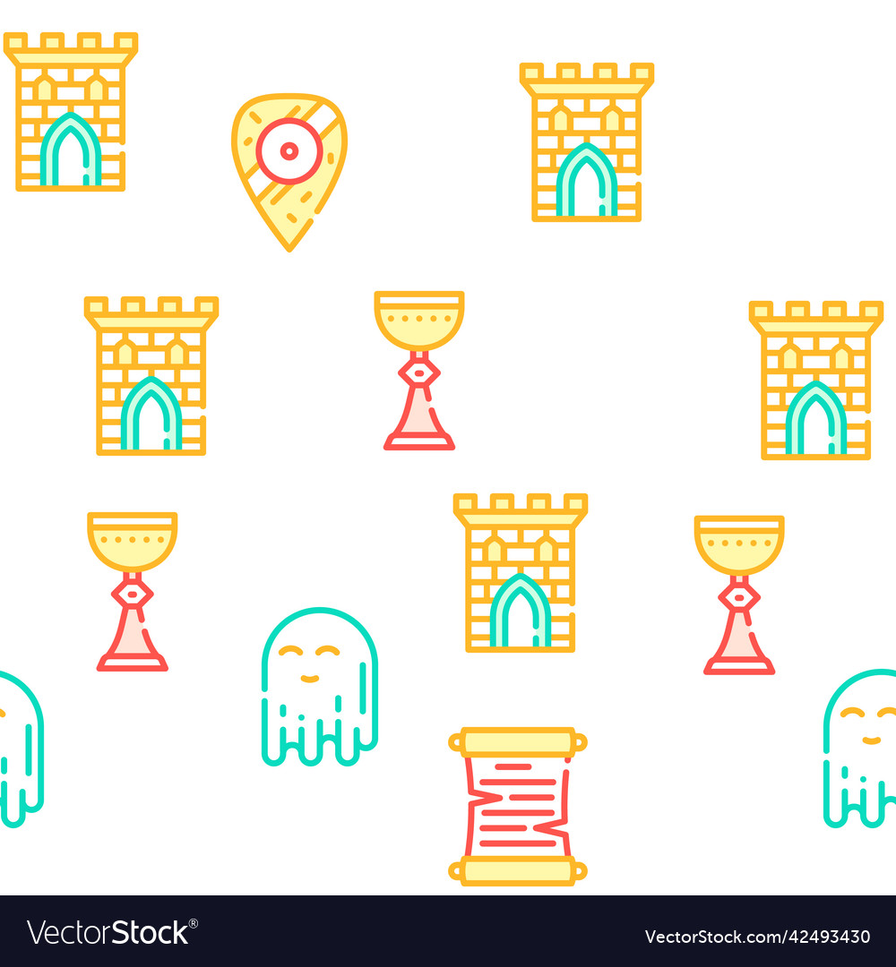 Medieval middle age collection icons set Vector Image