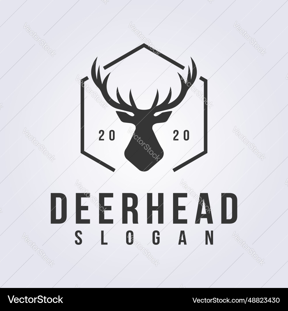 Modern hunter logo design deer head symbol icon Vector Image