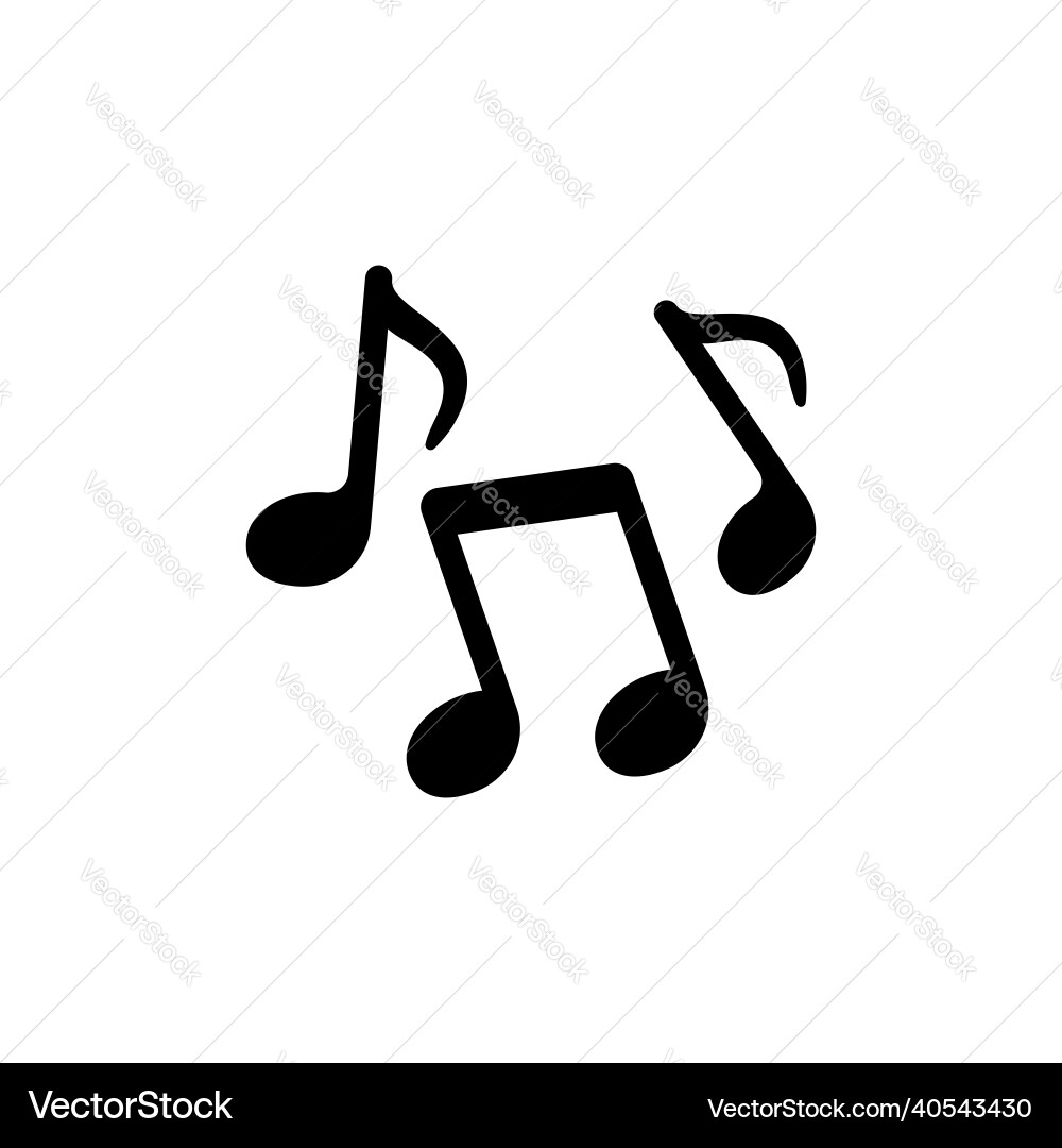 Music note icon in flat style song on white Vector Image