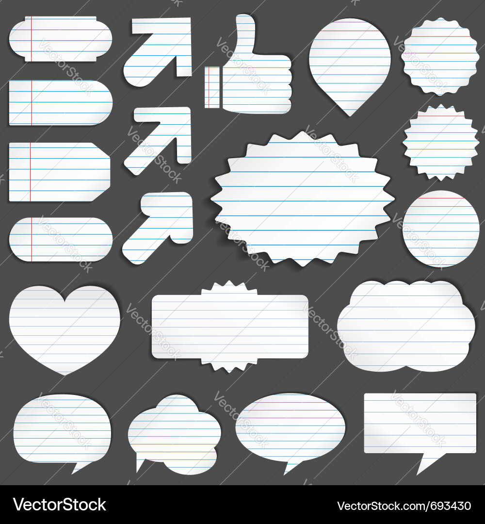 Paper objects Royalty Free Vector Image - VectorStock