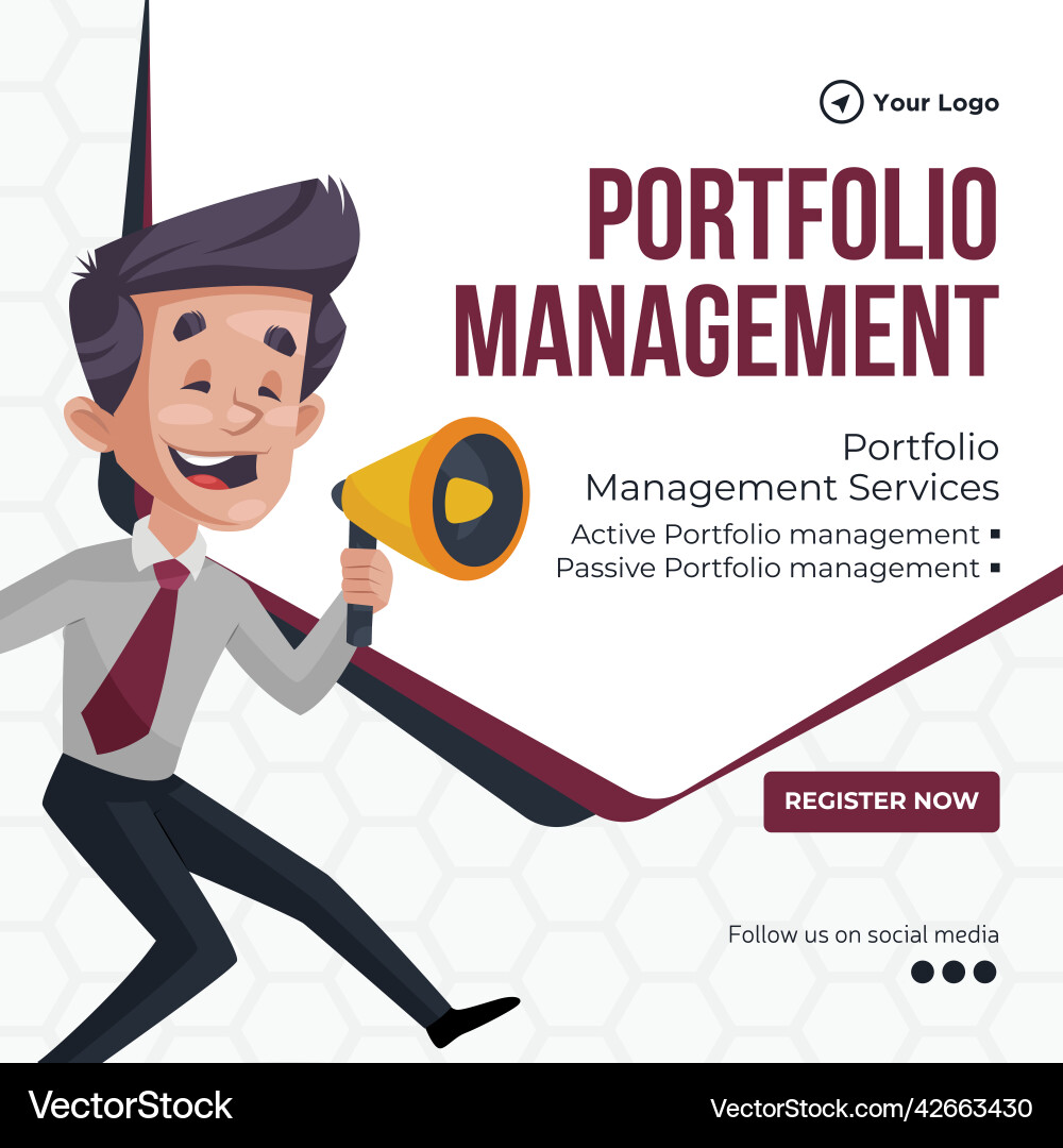 Portfolio management services banner design Vector Image