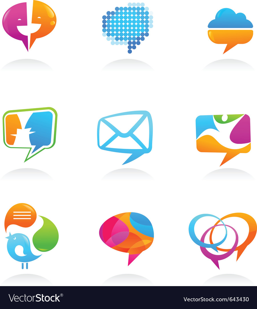 Social media and speech bubbles Royalty Free Vector Image