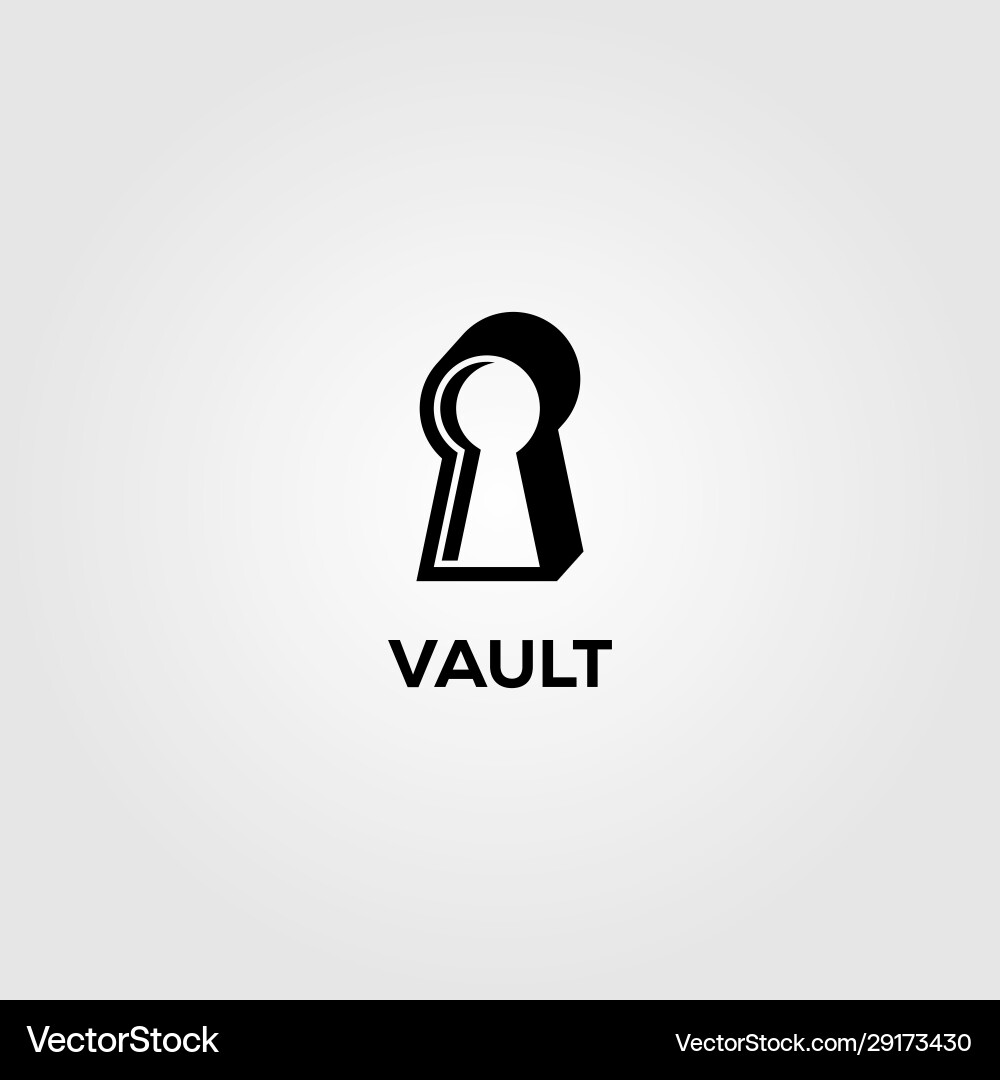 Vault vintage logo minimalist icon Royalty Free Vector Image