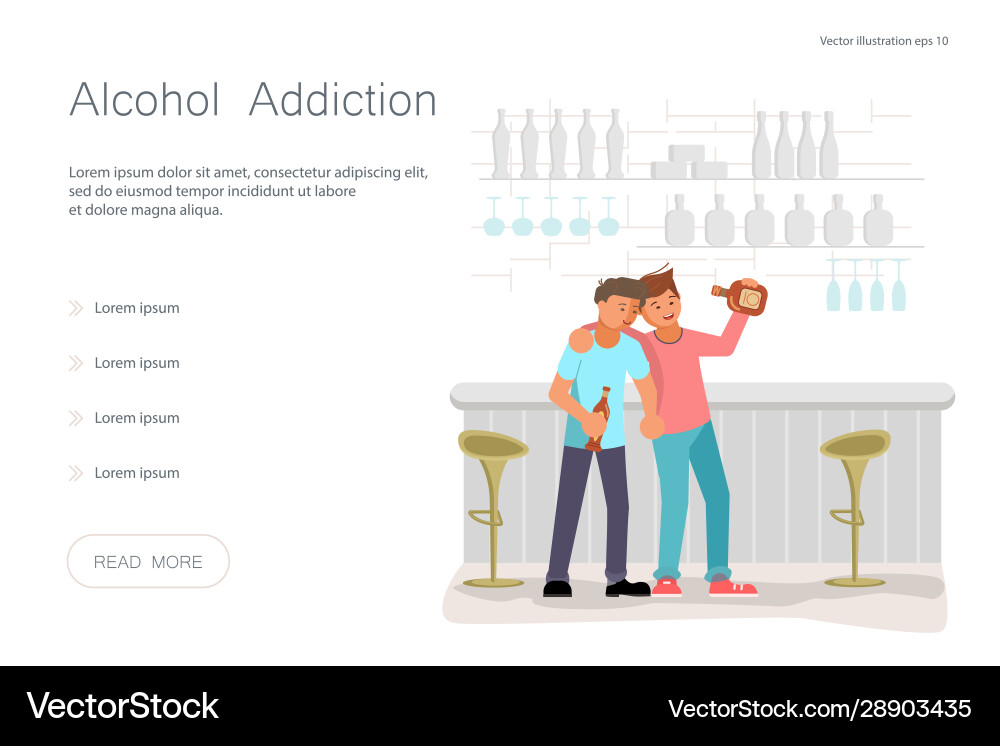 Alcoholism Addiction Concept Royalty Free Vector Image