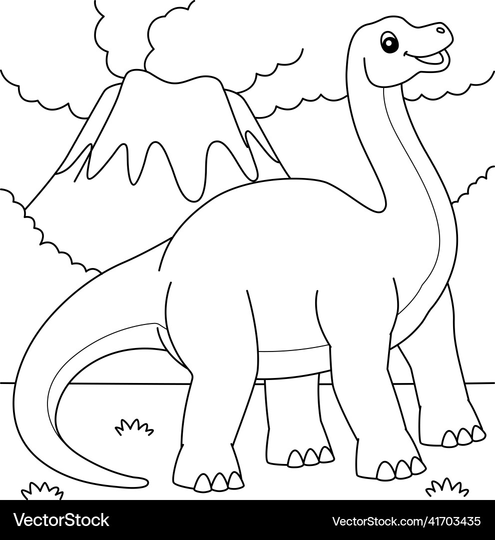 Brontosaurus coloring page for kids Royalty Free Vector