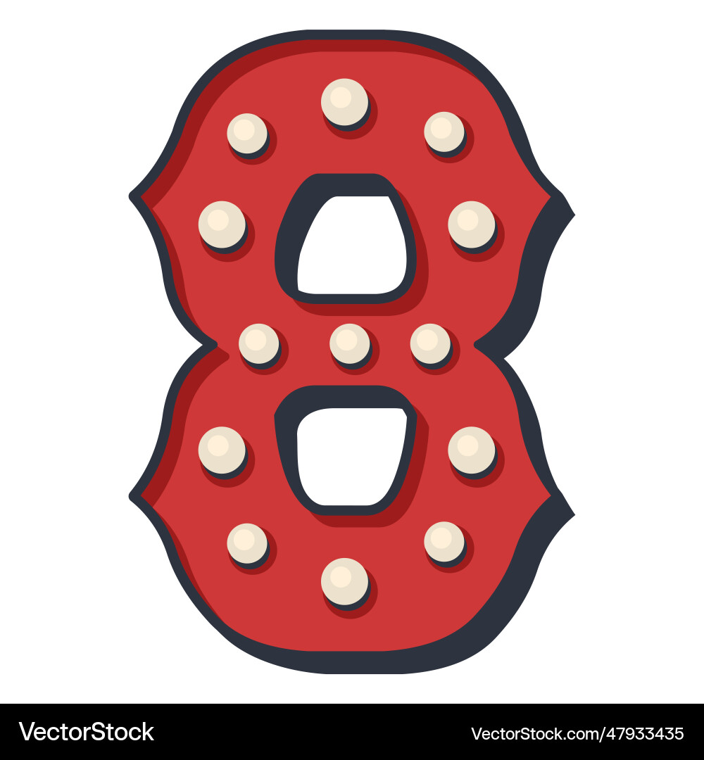 Carnival number eight color Royalty Free Vector Image