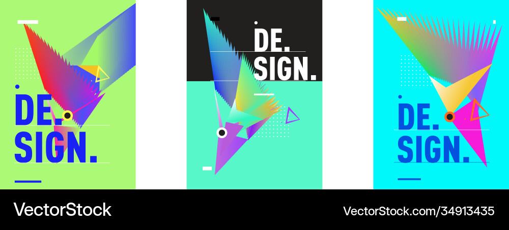 Colorful trendy abstract design template Vector Image