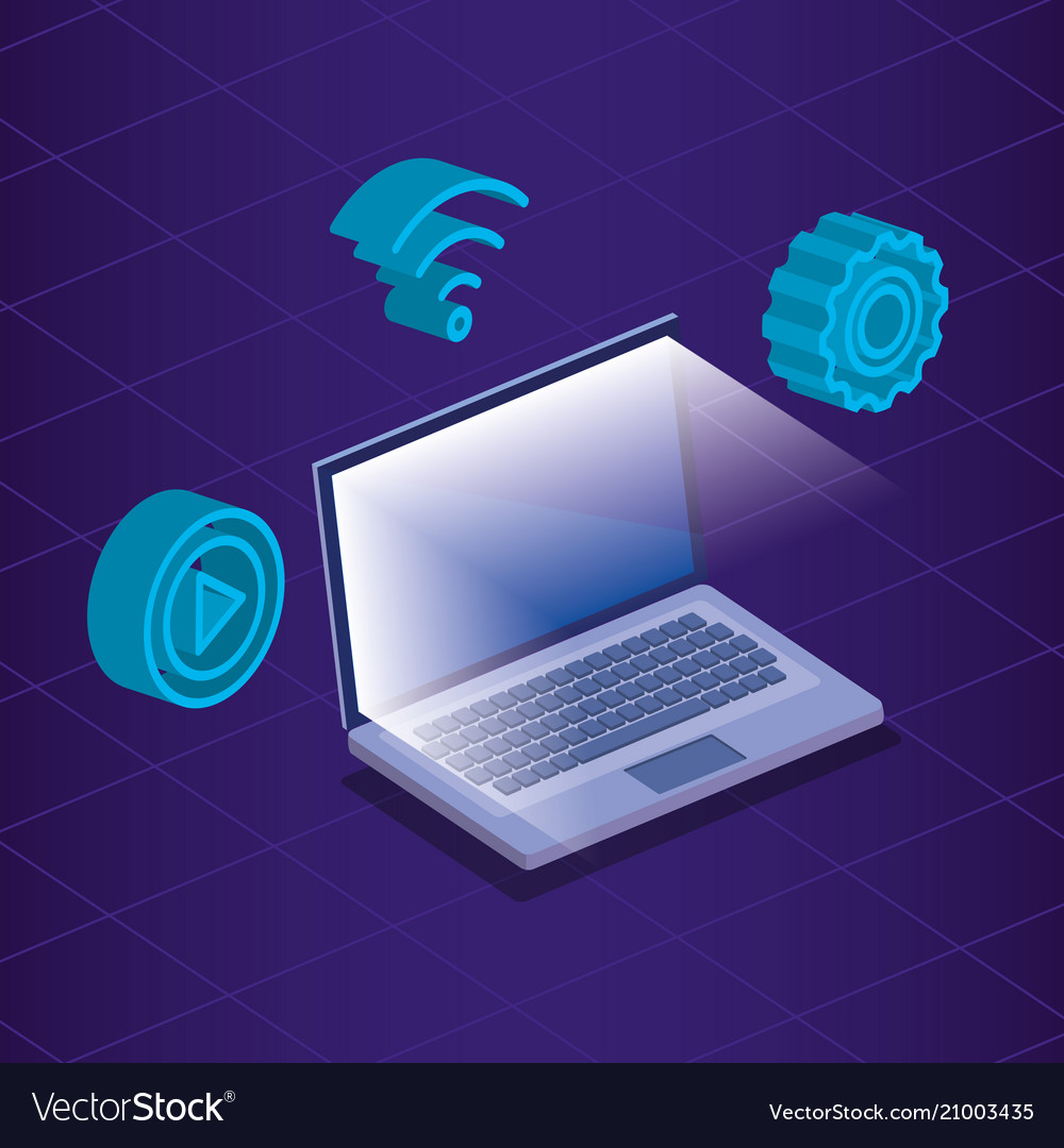 Digital technology isometrics icons Royalty Free Vector
