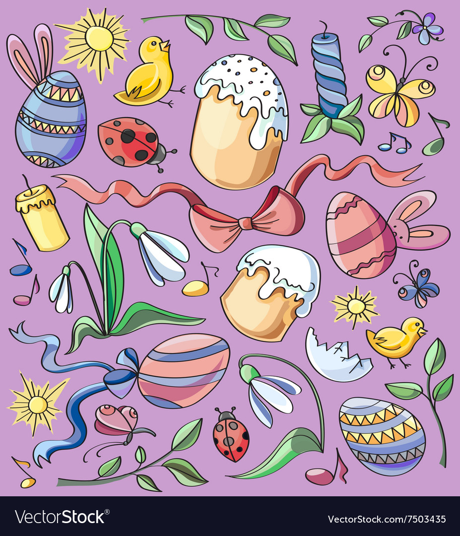 Doodle easter Royalty Free Vector Image - VectorStock