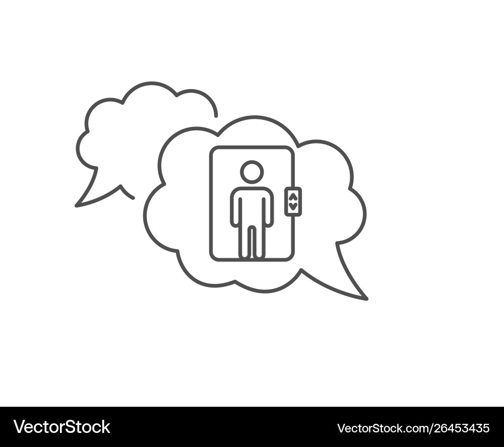 Elevator line icon transportation lift sign Vector Image