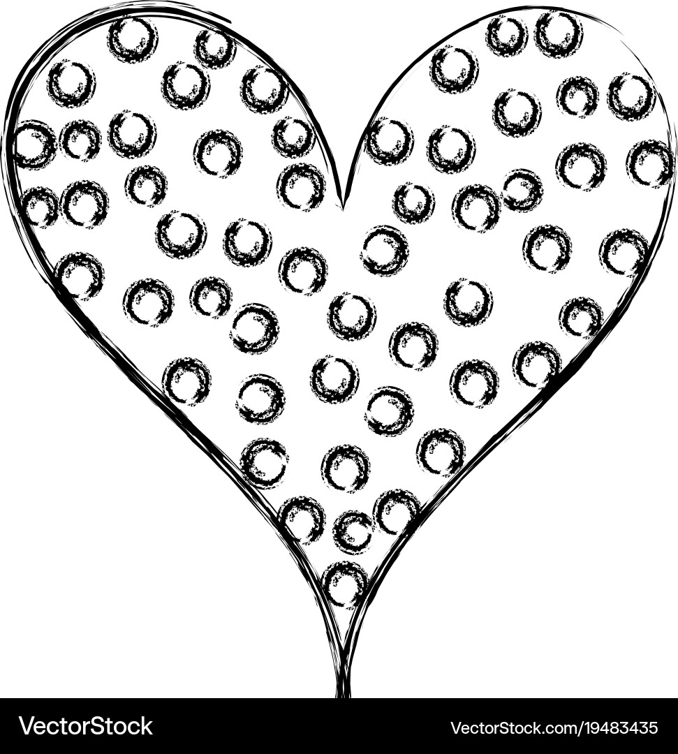 Figure heart love with points design decoration Vector Image