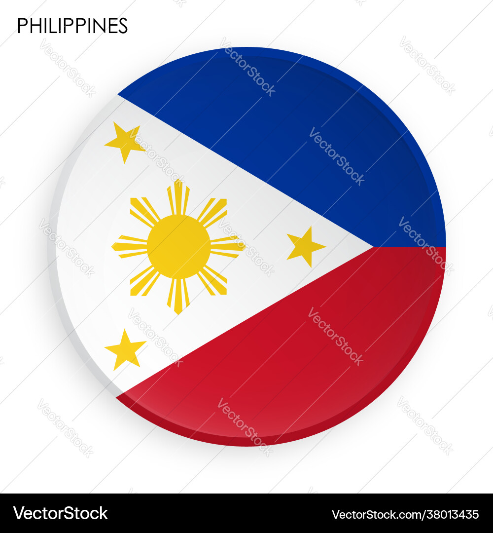 Flag republic philippines icon in modern Vector Image