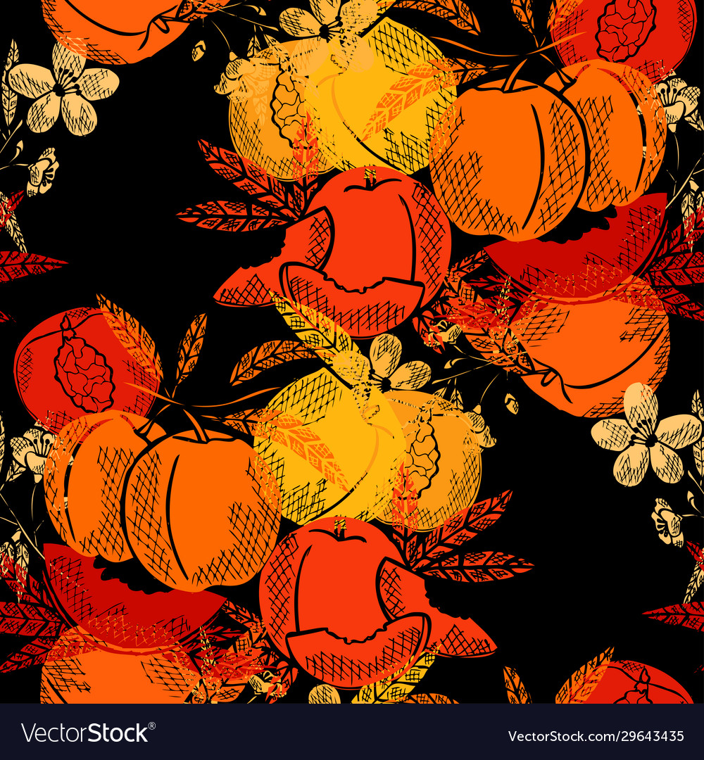 Fruit seamless pattern Royalty Free Vector Image