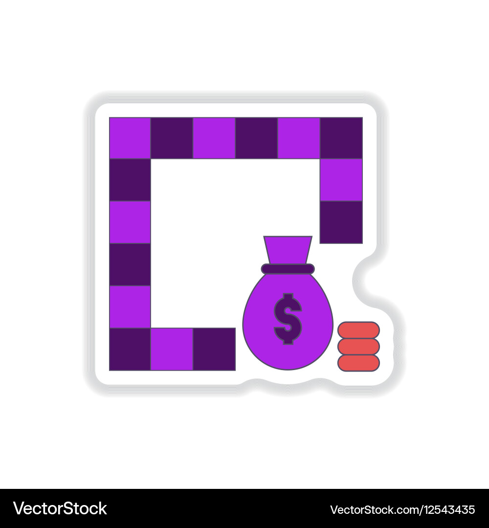 In paper sticker style board Royalty Free Vector Image