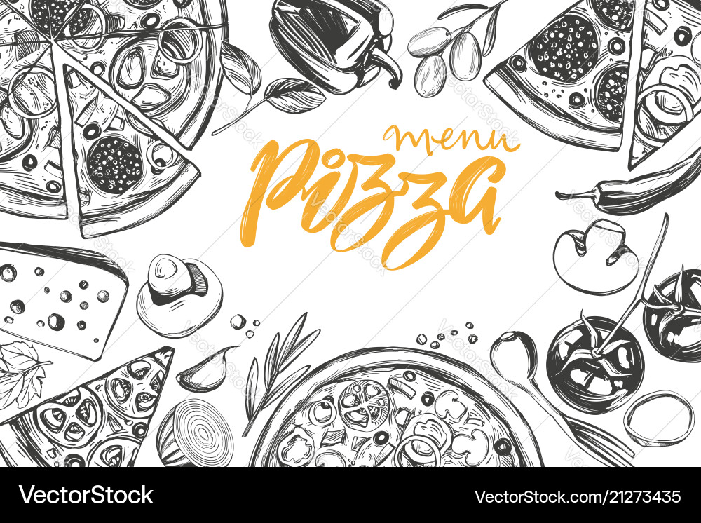 Italian pizza collection pizza Royalty Free Vector Image