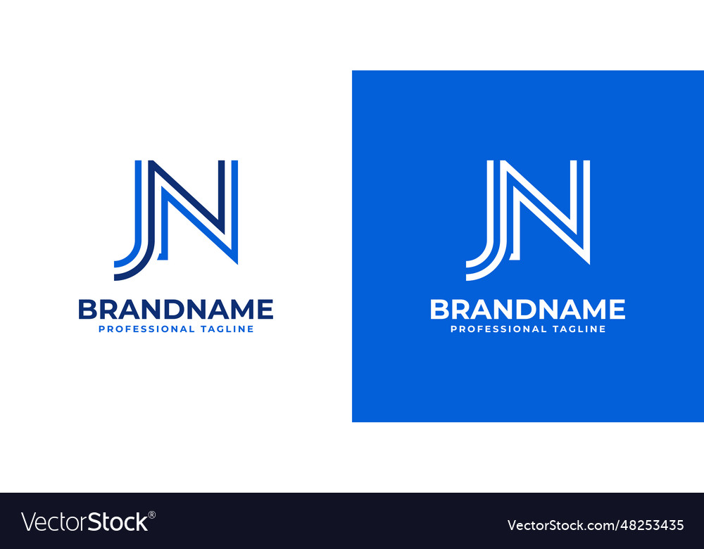 Letter jn line monogram logo suitable for Vector Image