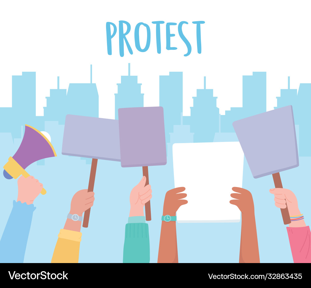 Manifestation protest activists politic picket Vector Image