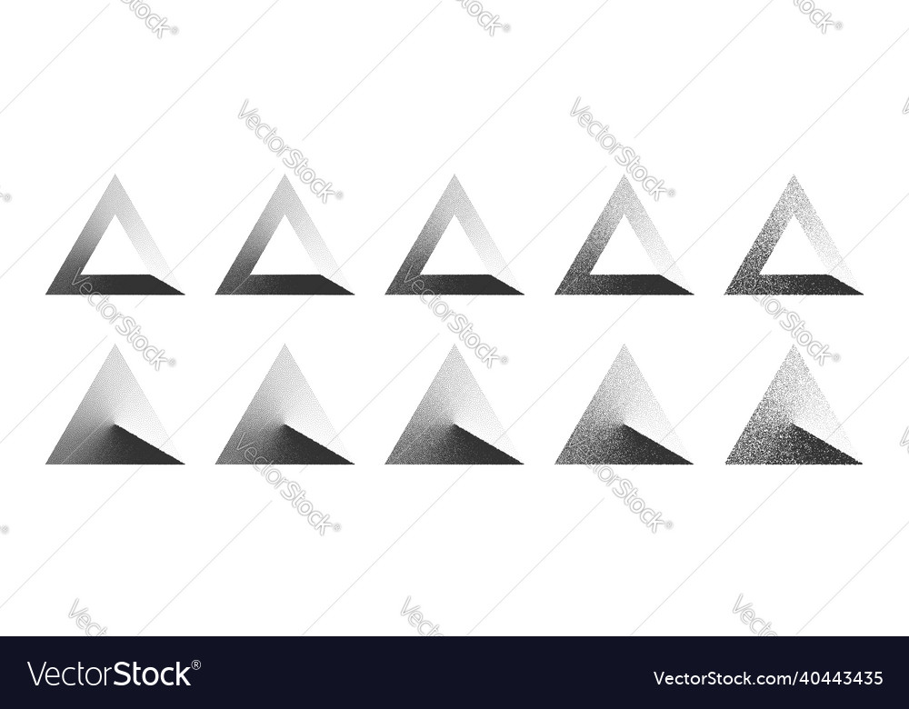 Stipple triangle clockwise gradient dotwork Vector Image
