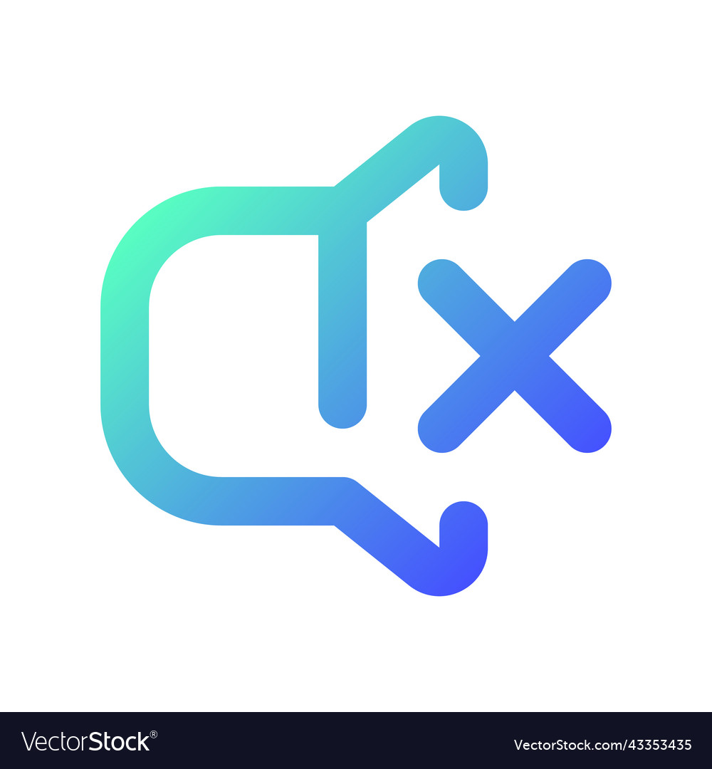 Turn off sound pixel perfect gradient linear ui Vector Image