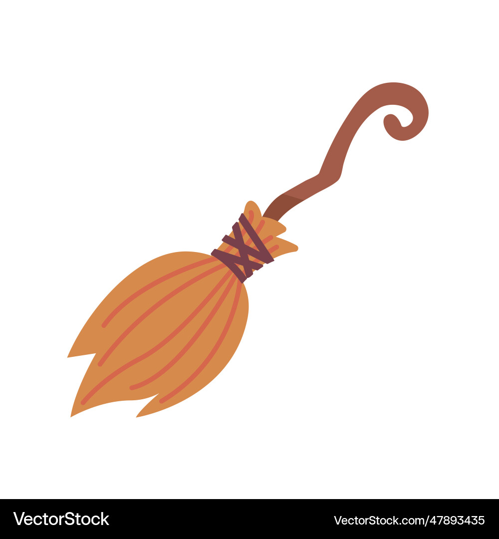 Witch magic broom for flying in the sky Royalty Free Vector