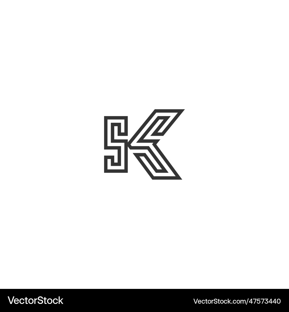 Alphabet letters monogram logo ks sk k Royalty Free Vector