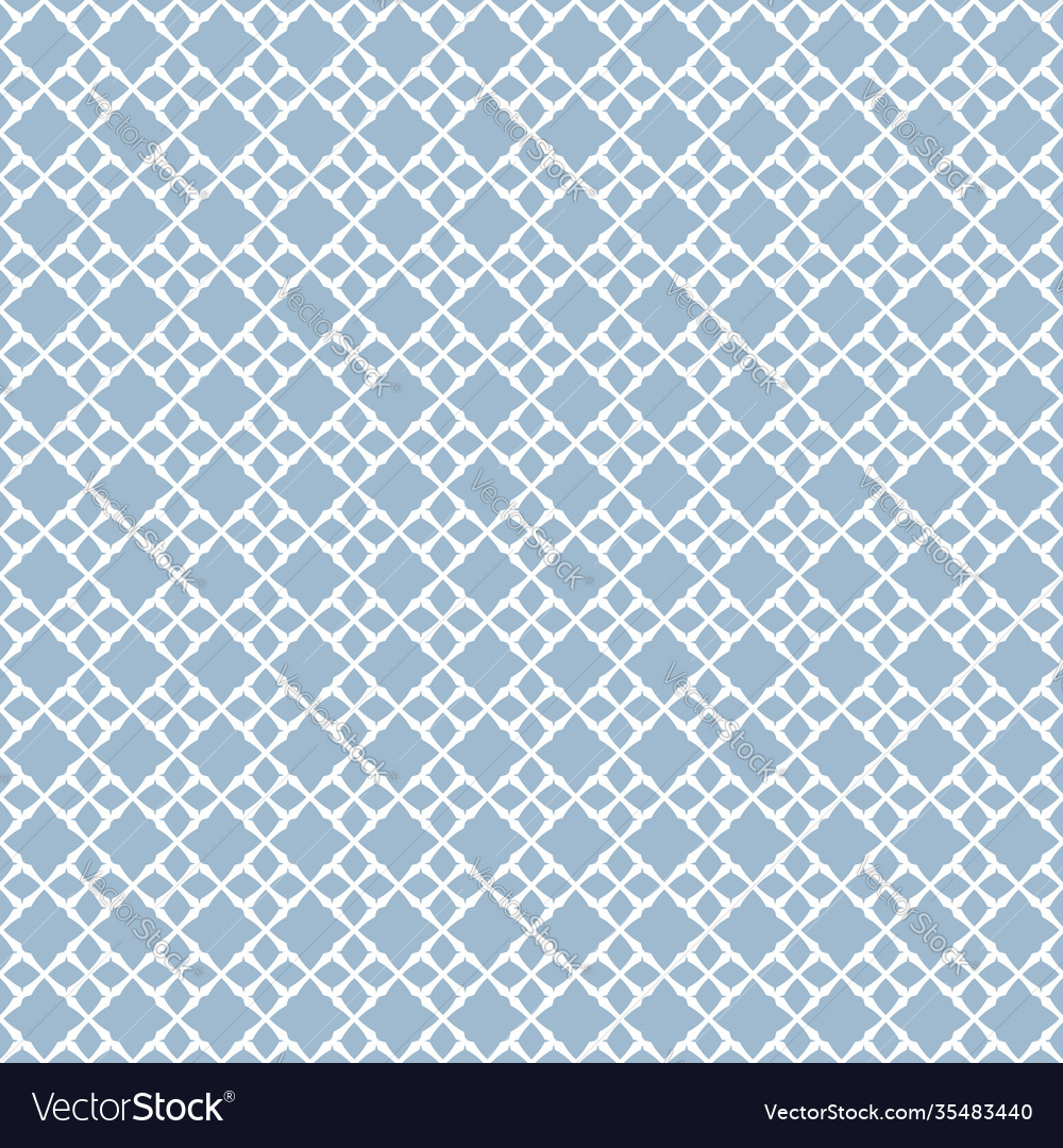 Blue geometric seamless pattern with flowers Vector Image