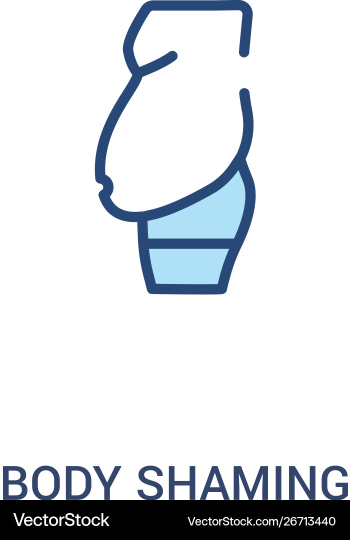 Body shaming concept 2 colored icon simple line Vector Image
