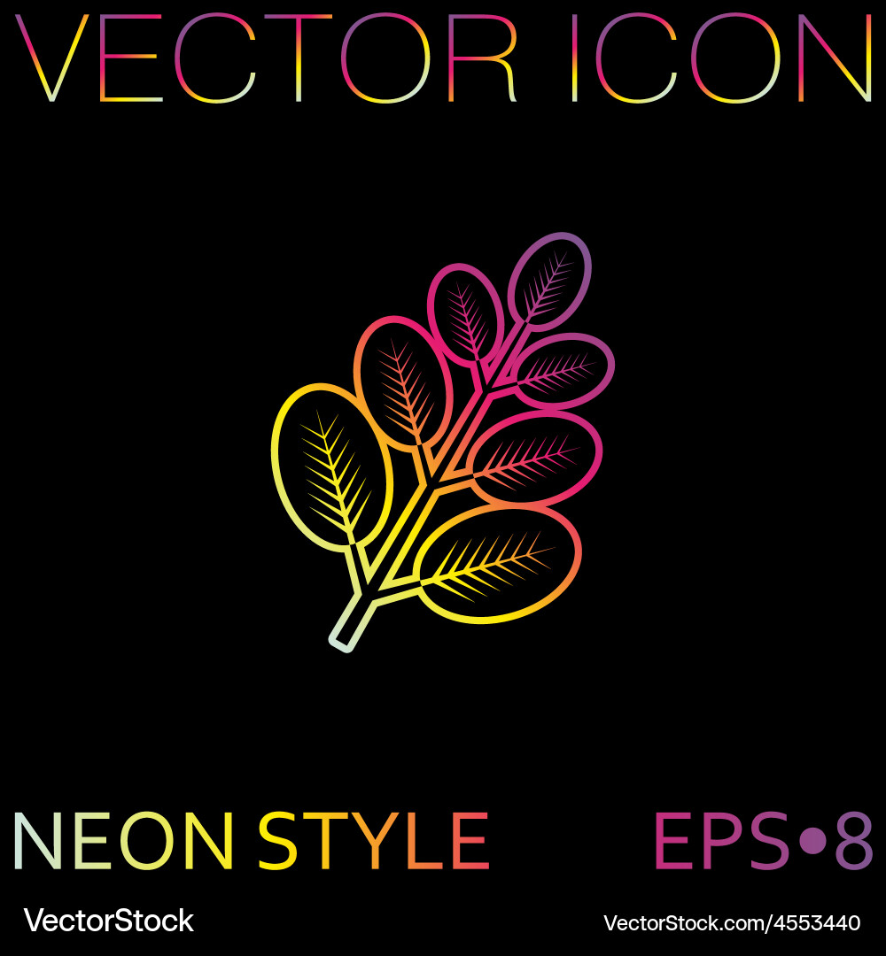 Branch with leaves symbol icon geometry teaching Vector Image