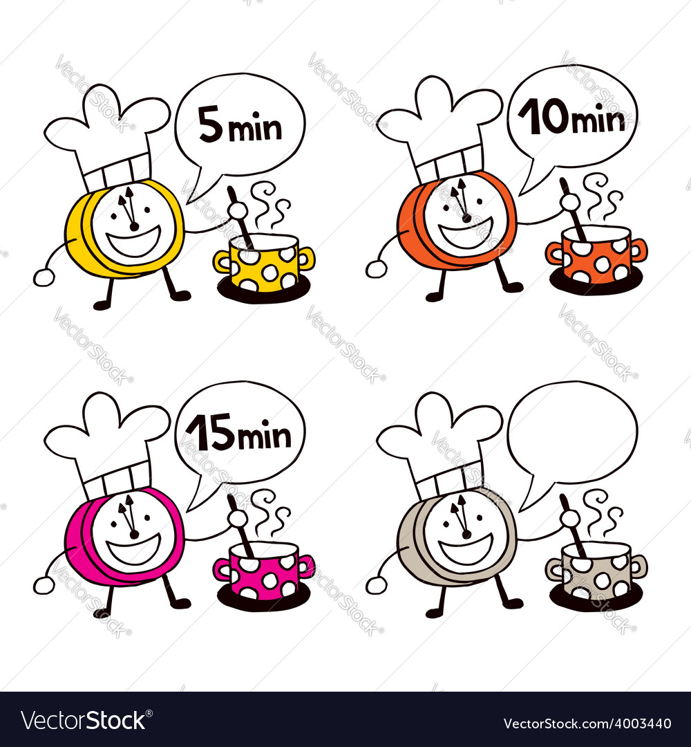 Cooking clock set Royalty Free Vector Image - VectorStock