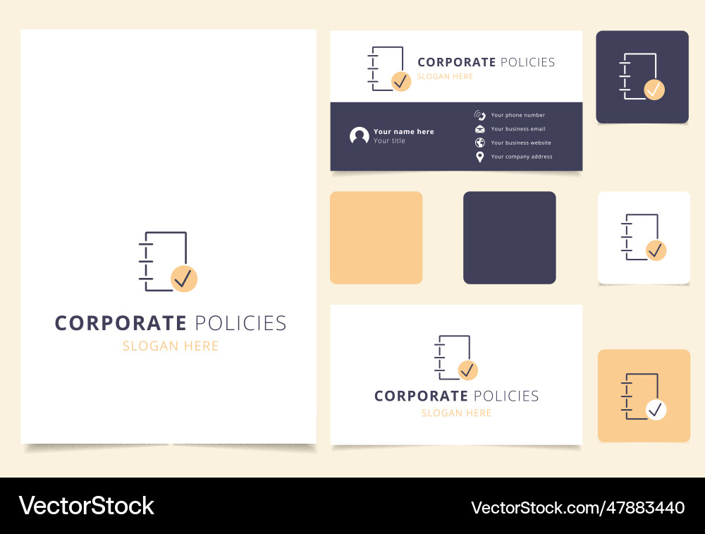 Corporate policies logo design with editable Vector Image