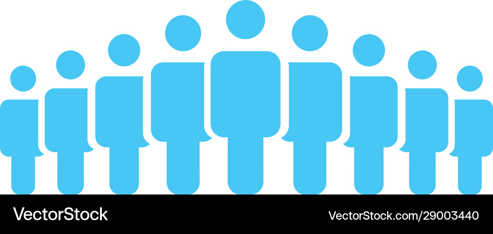 Crowd people icon silhouettes social Royalty Free Vector